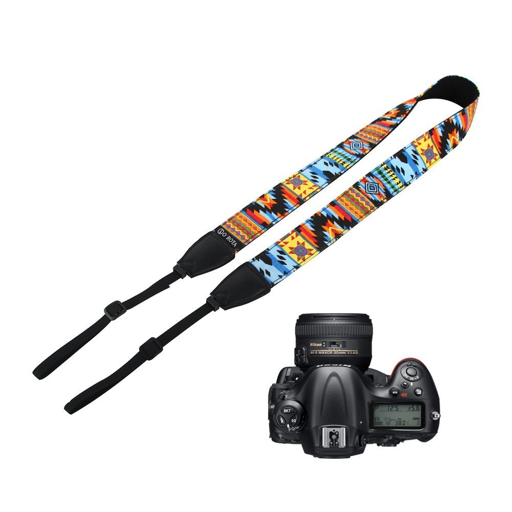 Orota Red Strip Pattern Camera Neck Shoulder Strap for DSLR, SLR and ...