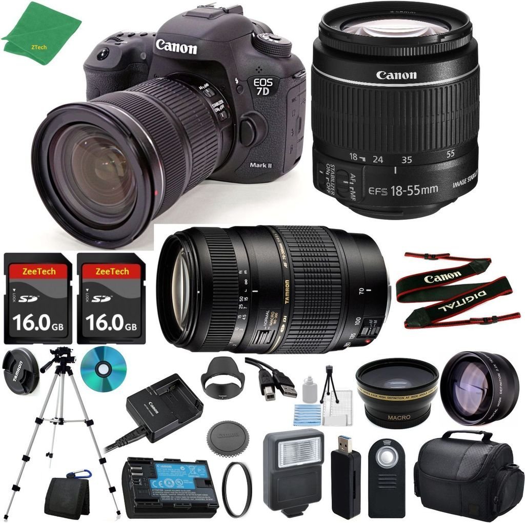 Canon EOS 7D Mark II with 18-55mm IS STM + Tamron 70-300mm AF + 2pcs ...