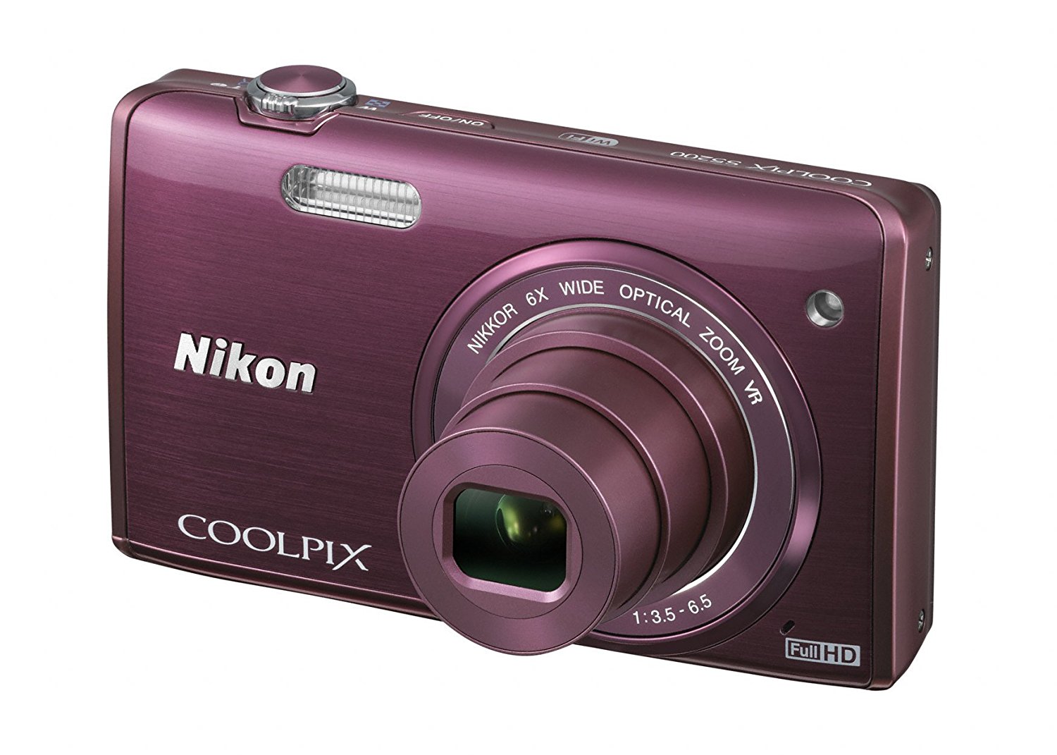 Nikon COOLPIX S5200 Wi-Fi CMOS Digital Camera with 6x Zoom Lens (Black ...