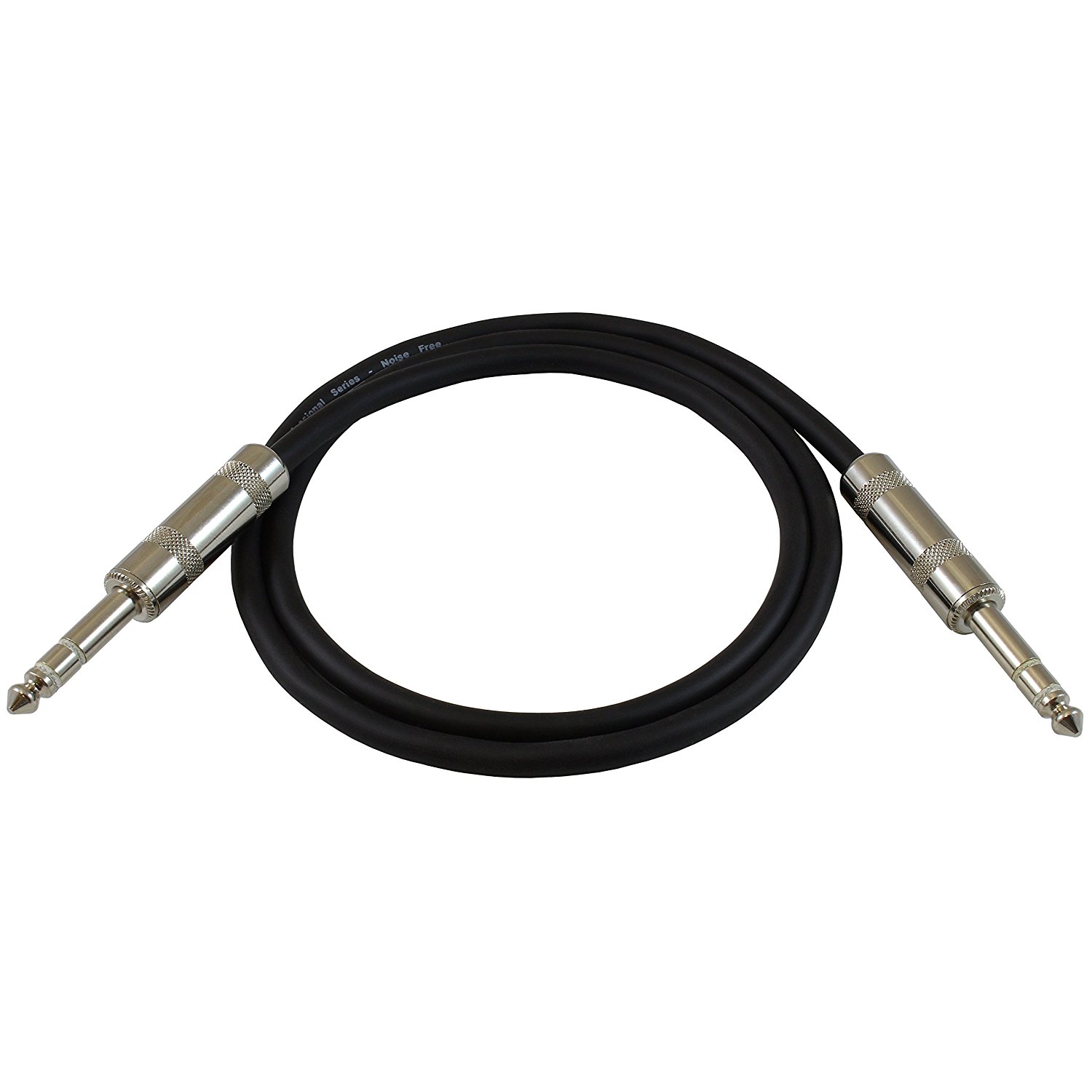 GLS Audio 3ft Patch Cable Cords - 1/4" TRS To 1/4" TRS Black Cables - 3 ...