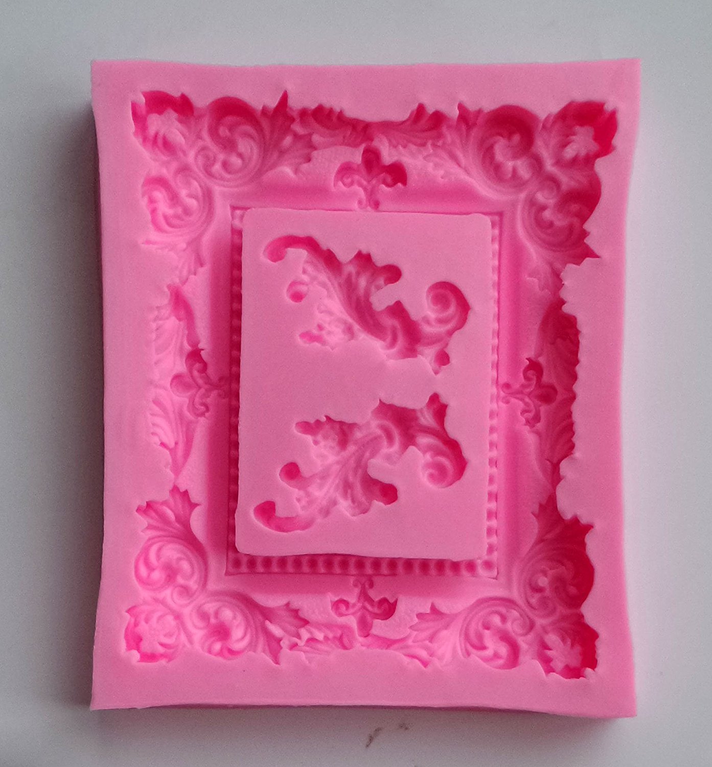 Yunko Large Retro Photo Frame 3d Silicone Fondant Cake Decoration Mold ...