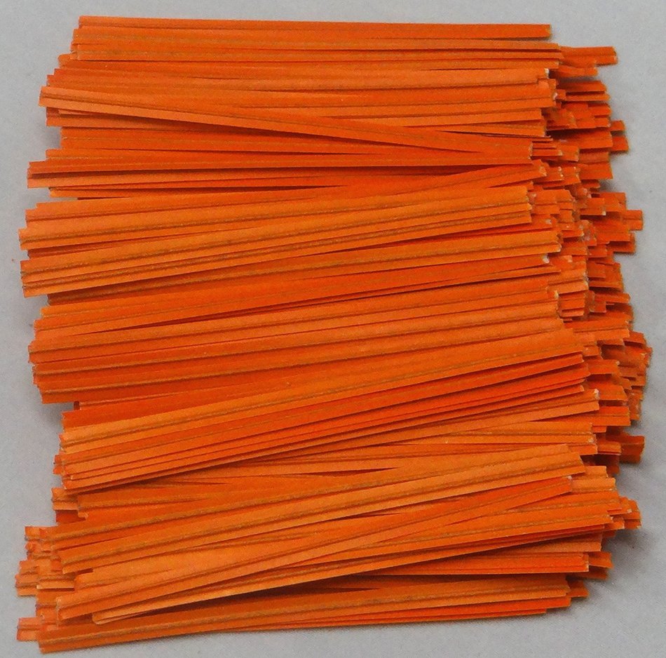 Orange Paper Twist Ties 100 Count 3 1/2" Length Candy Making Supplies ...