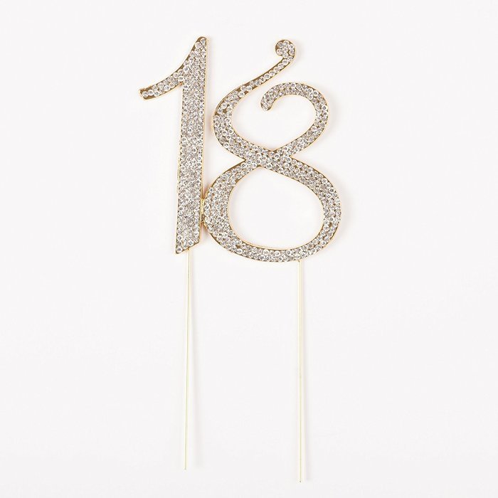 18 Cake Topper for 18th Birthday Number Party Supplies & Decoration ...