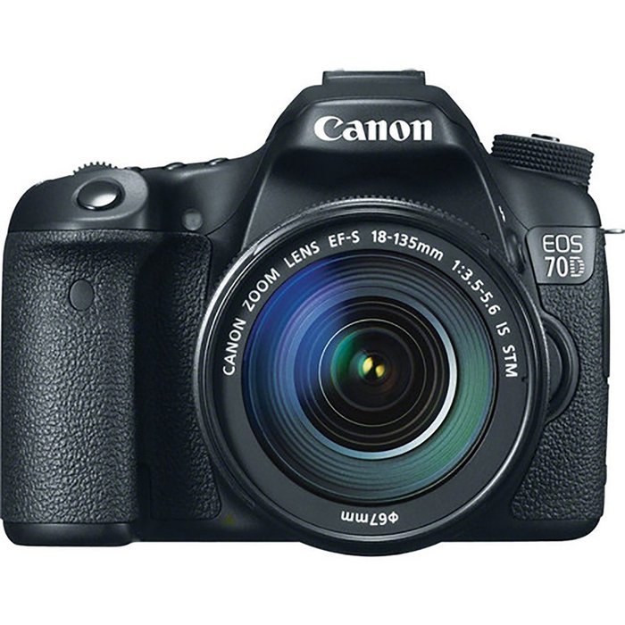 Canon EOS 70D DSLR 20.2MP WiFi Camera + 18-135mm IS STM Lens + 64GB Storage + LED Kit + Case ...