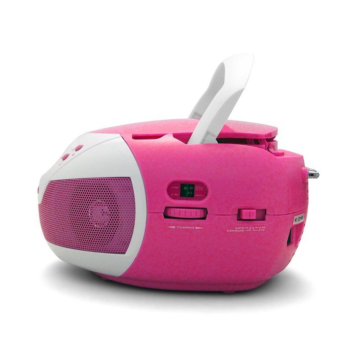 Tyler Portable Neon Pink Stereo CD Player with AM/FM Radio and Aux ...