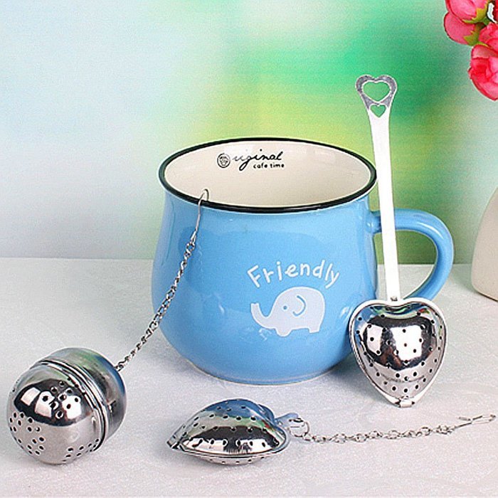 Autohome Tea Infuser Stainless Steel Strainer & Steeper 2 Pack - Heart ...