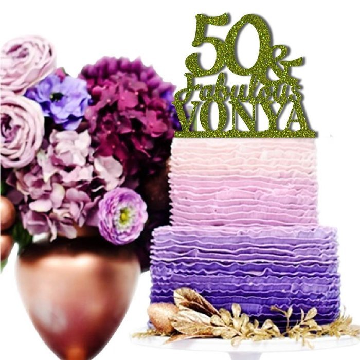 Mirror Gold #64 Sugar Yeti Brand Made in USA Custom Cake Toppers 50 ...