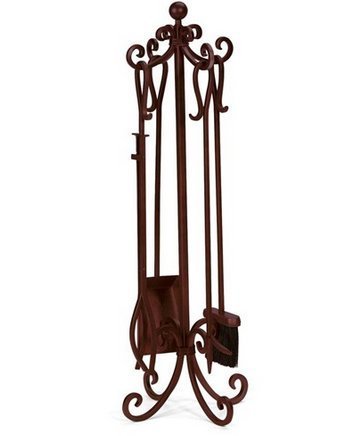 Small Crest Fireplace Screen With Doors And Tool Set, in Copper Finish ...