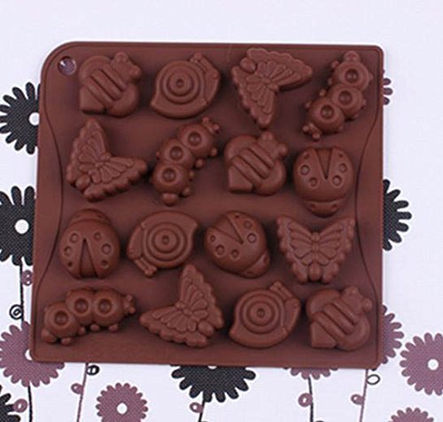15Cups Multi Insects Shape Chocolate Ice Lattice Mold Silicone Cake ...