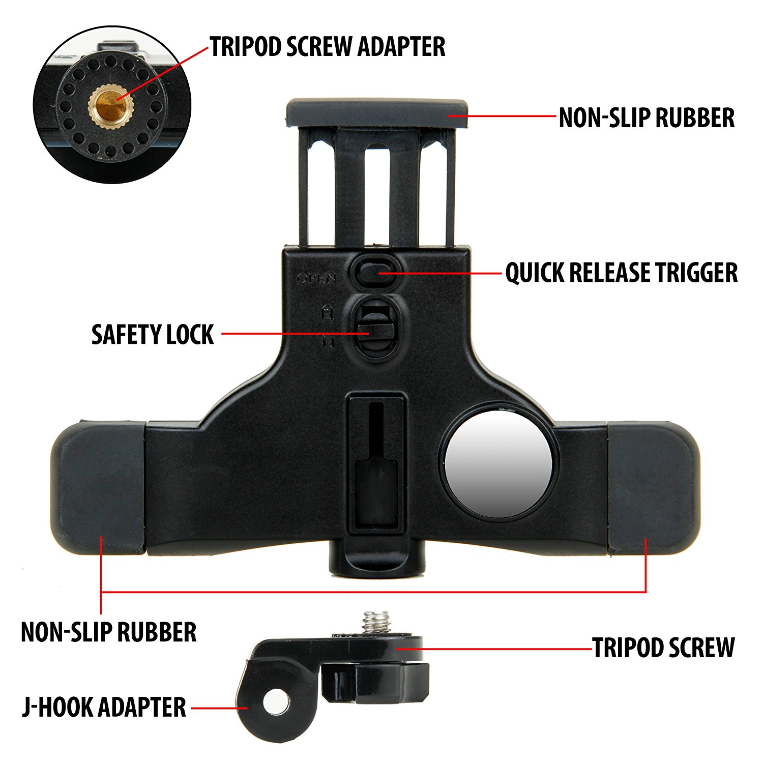 Smartphone Tripod and Action Cam Mount Adapter by USA Gear with ...