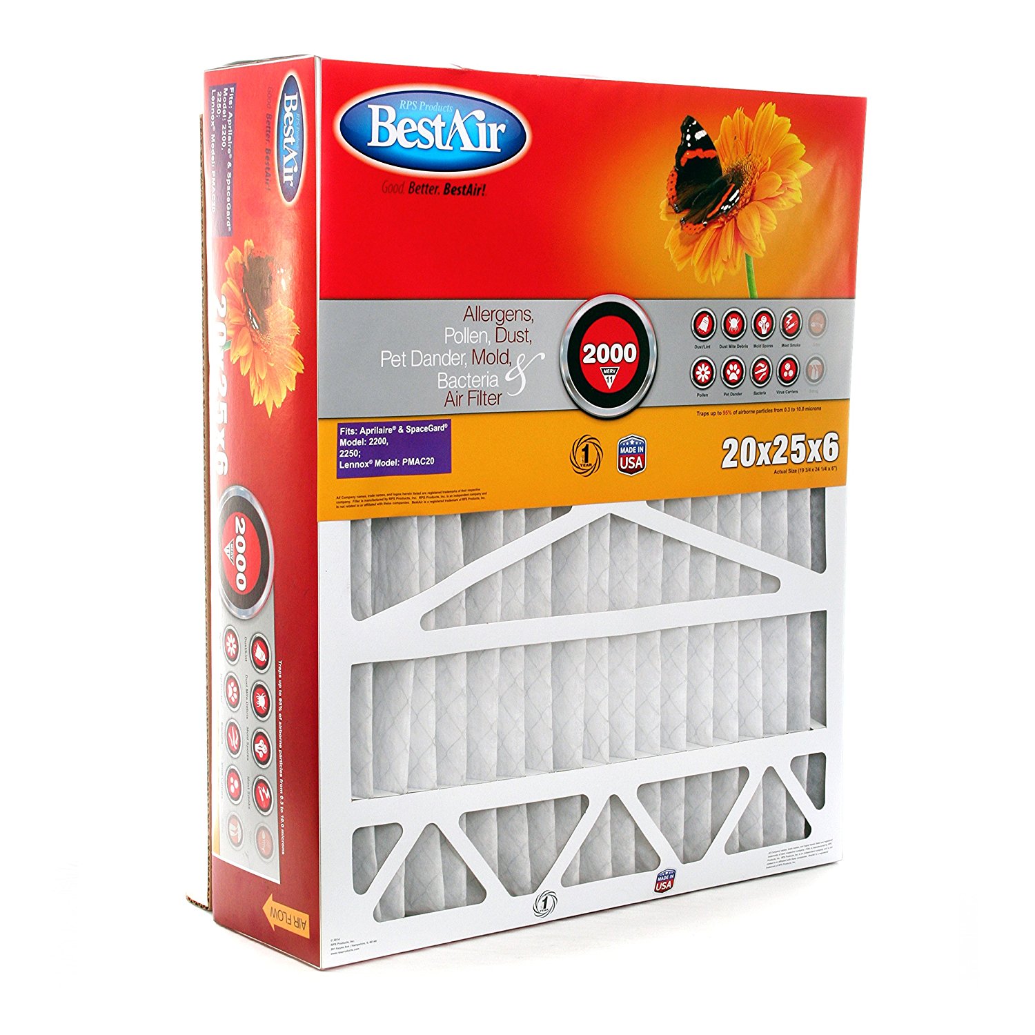 BestAir A201-SGM-BOX11R Aprilaire 201 Space-Gard Media Filter In ...