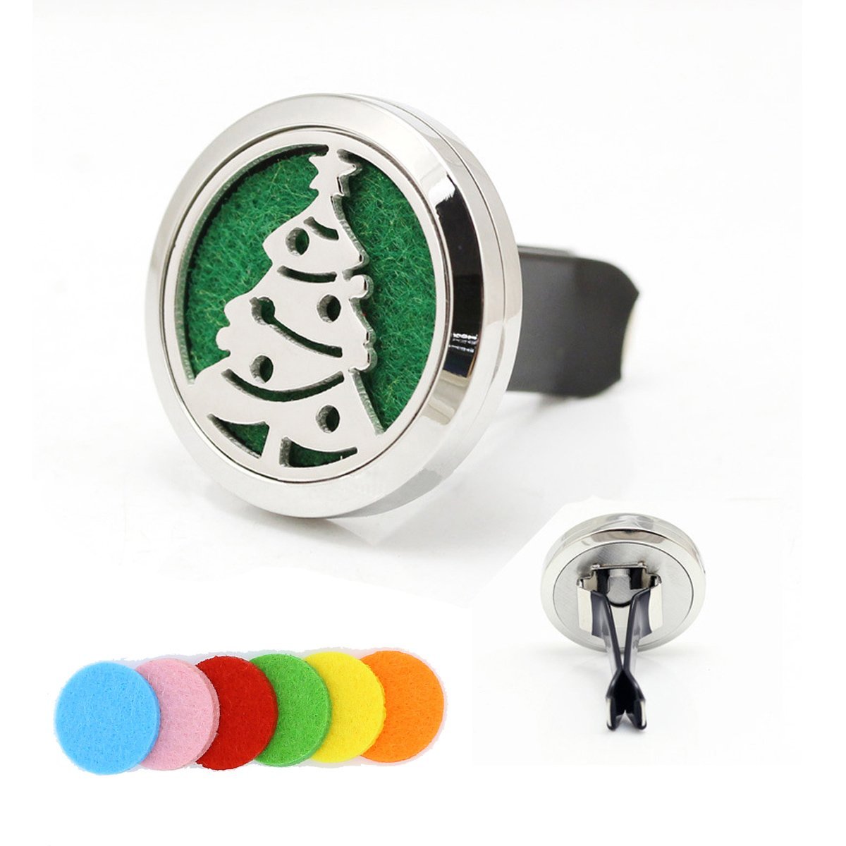 316L Surgical Stainless Steel Xmas Tree Locket Car Air Freshener Aromatherapy Essential Oil ...