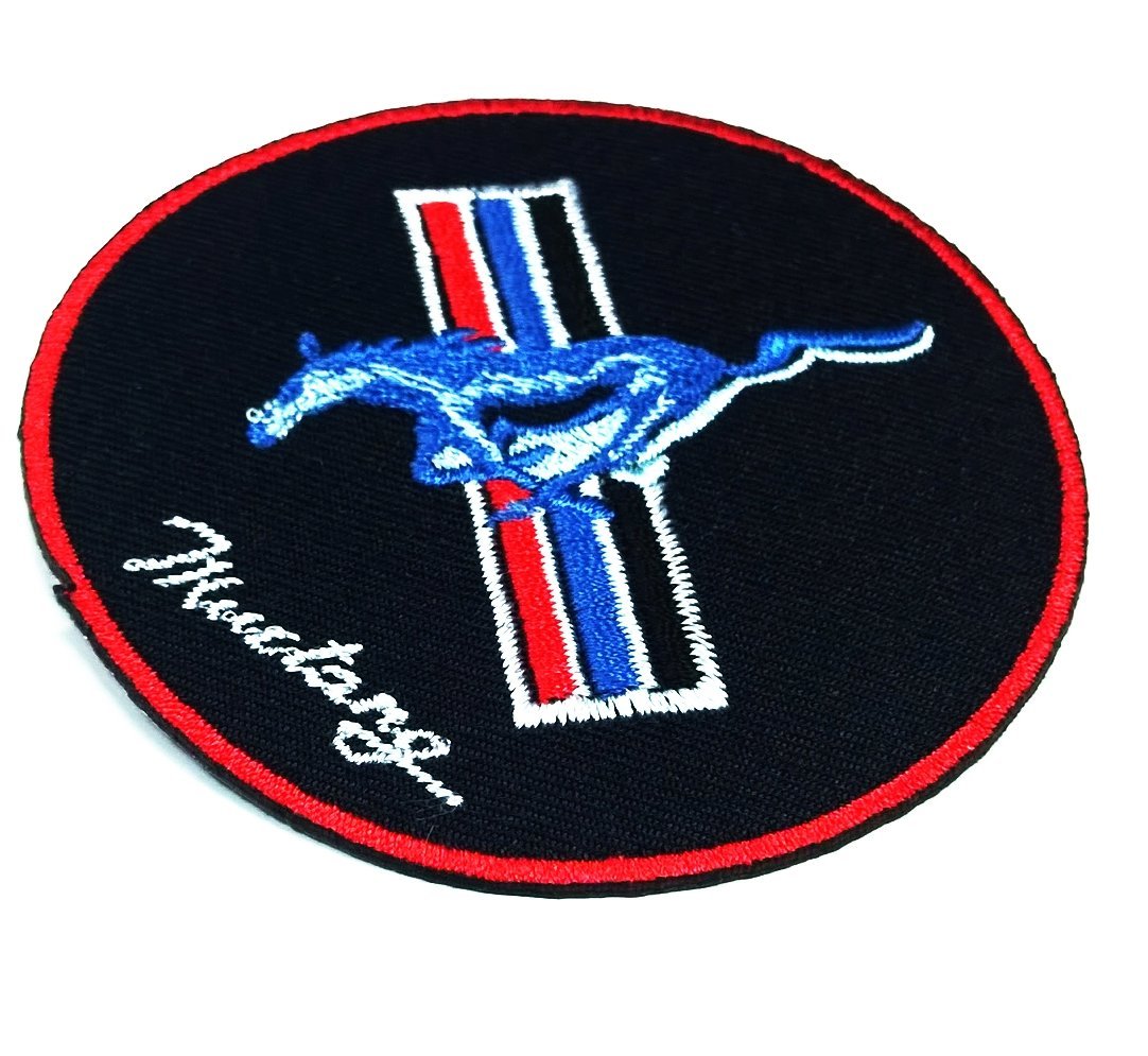 Ford Mustang Logo Iron on Embroidered Sew on Patch for T Shirt Polo ...