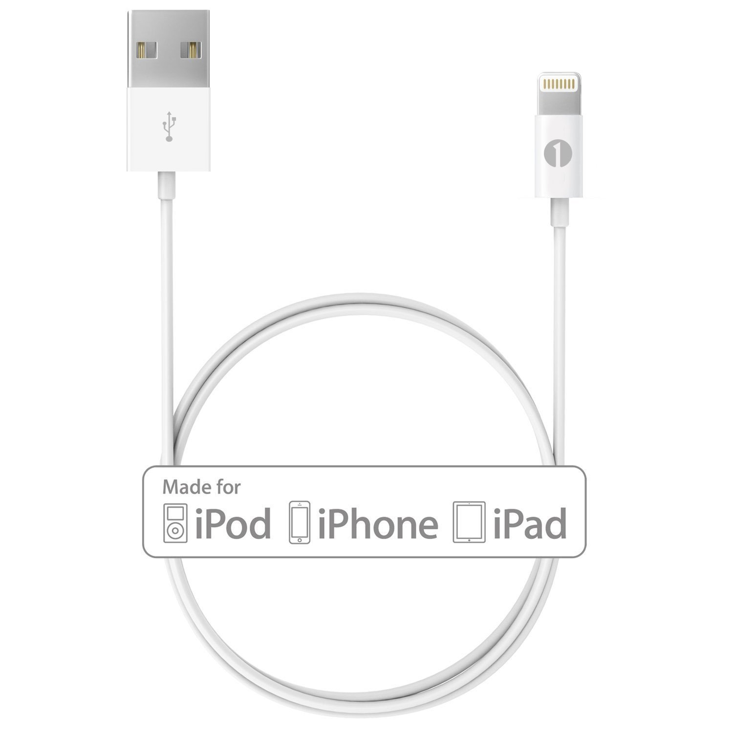 [Apple MFI Certified] 1byone Lightning to USB Cable 3.3ft (1 Meter) for ...