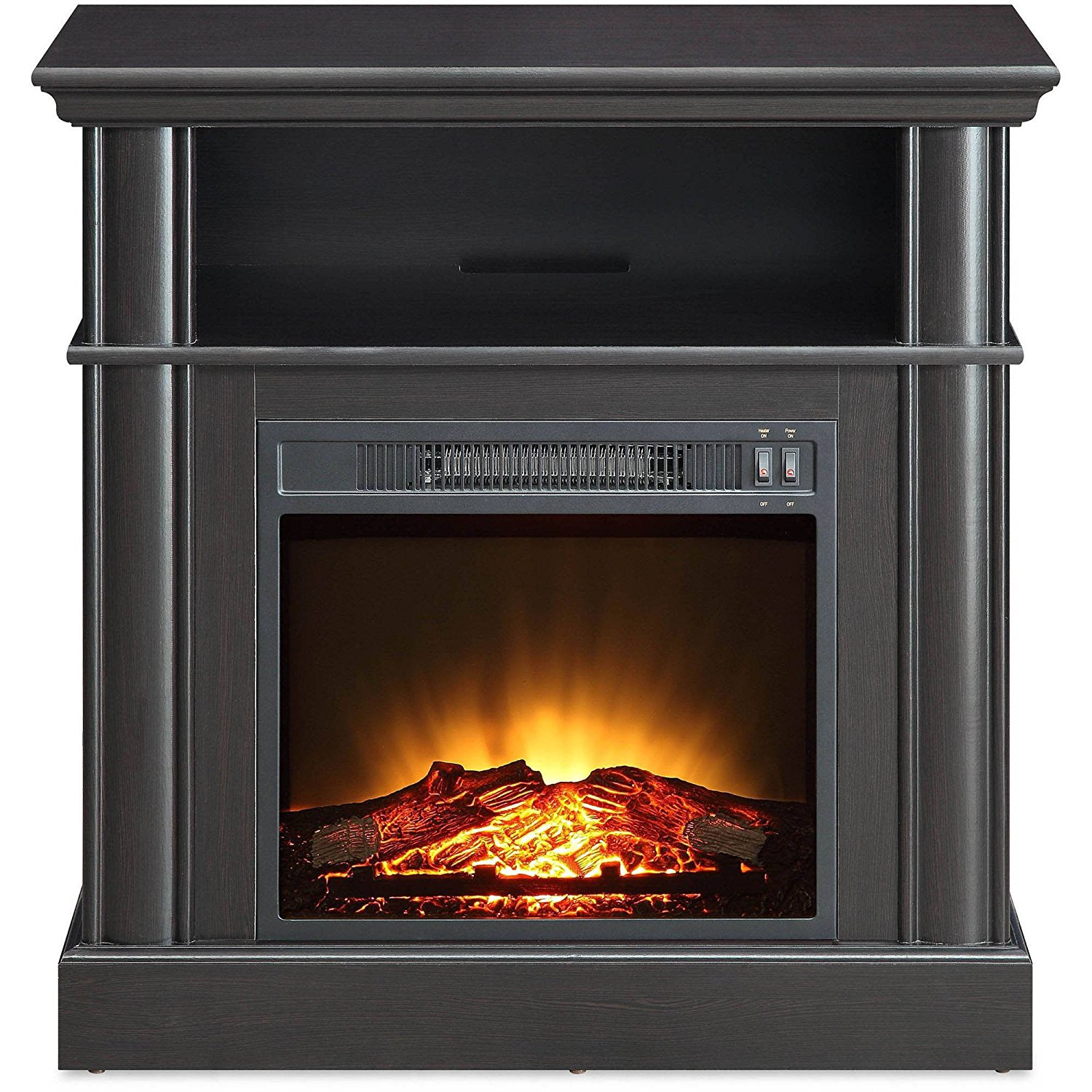 31" Mainstays Media Fireplace Heater for TV's up to 42" Provides ...