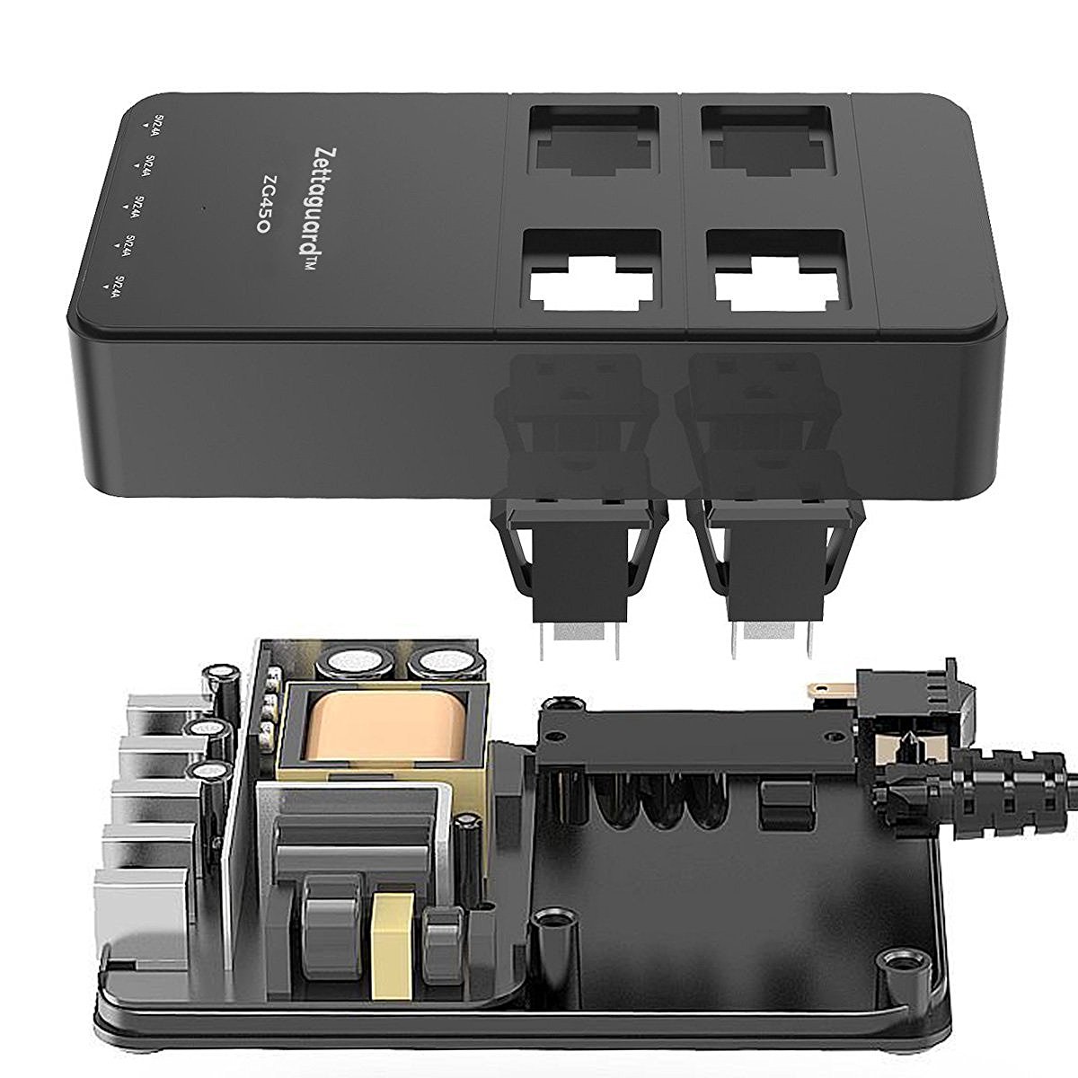 Zettaguard Mini 2-Outlet Travel Power Strip / Surge Protector with USB ...