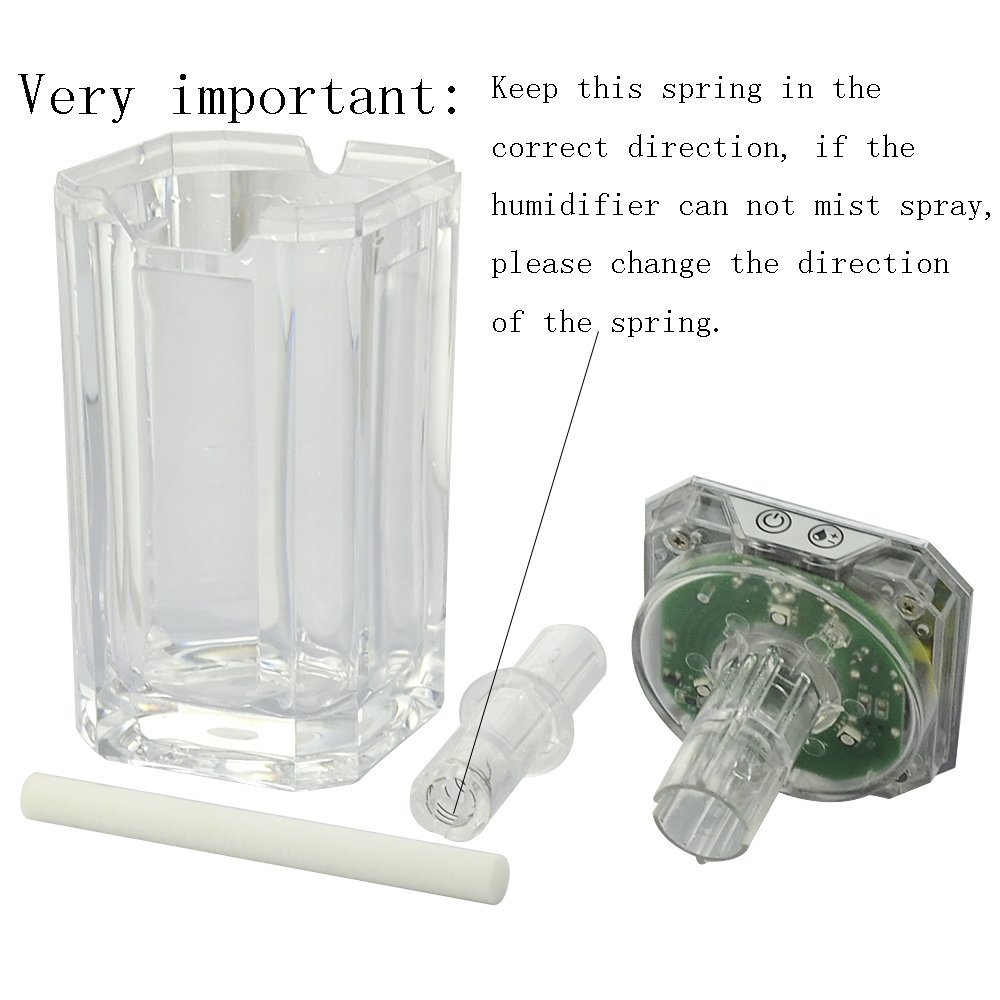 Jhua 120ml Mini USB Crystal 7 Color LED Lights Humidifier Air Diffuser ...