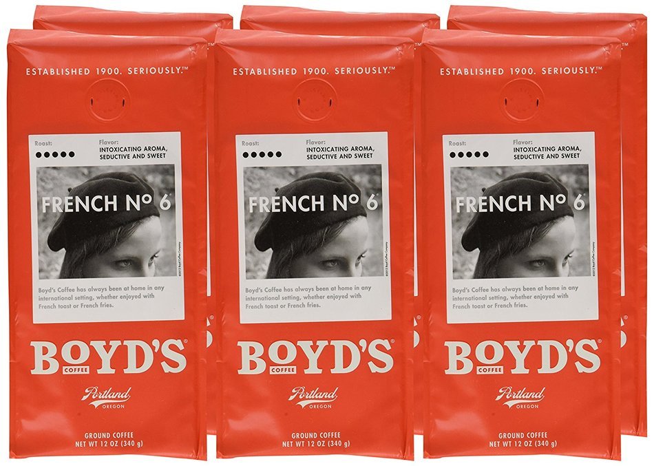 Boyd's Coffee Ground Coffee, French No. 6, Dark Roast , 12 Ounce Bag ...