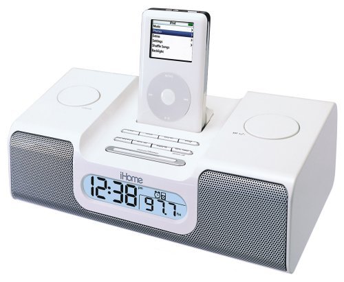 IHome iH5 Clock Radio and Speaker System for iPod (White) N3 free image ...