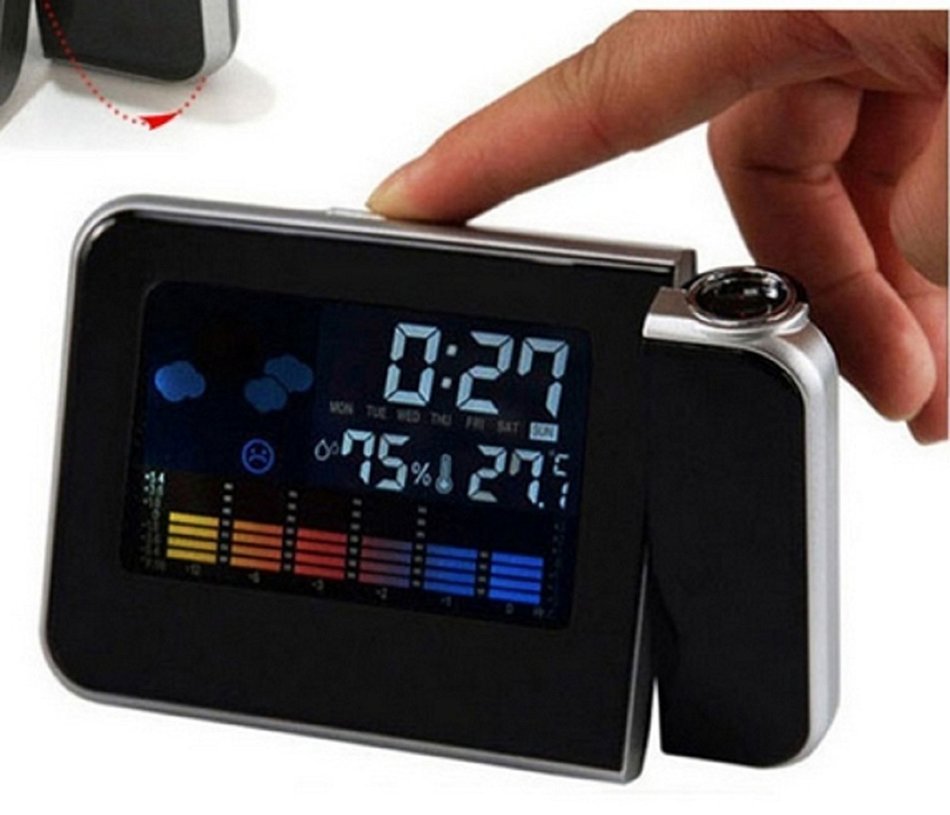 New Arrival Projection LCD Digital Alarm Clock Projector Color Display ...