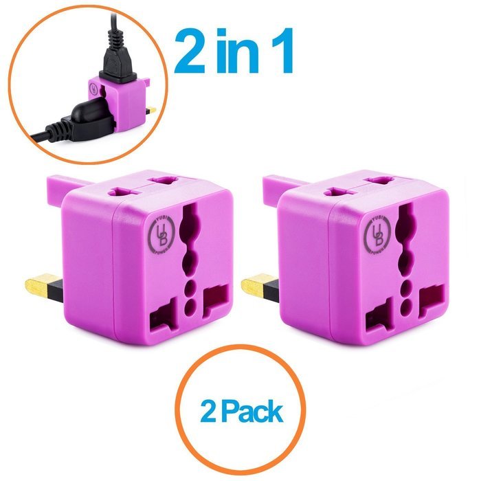 Yubi Power 2 in 1 Universal Travel Adapter with 2 Universal Outlets ...