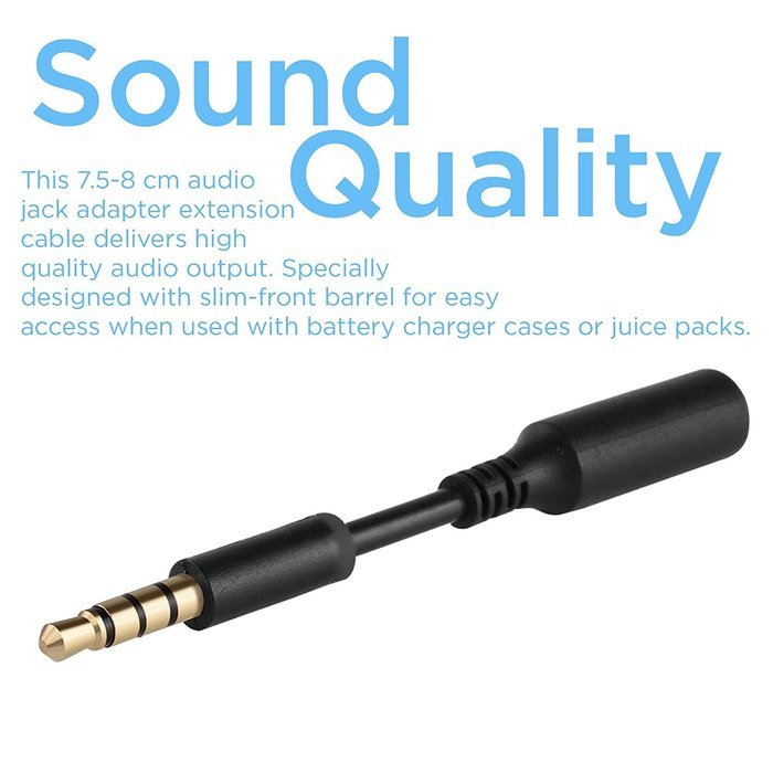 2PK High Quality 3.5mm Male to 3.5mm Female Audio Jack Extender Adapter ...