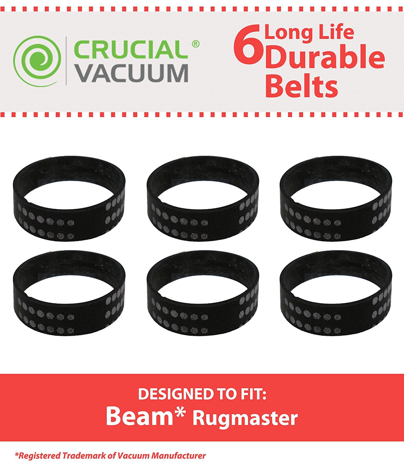 6 Durable Beam Rugmaster Belts, Fits Beam Rugmaster, Butler, Serenity ...