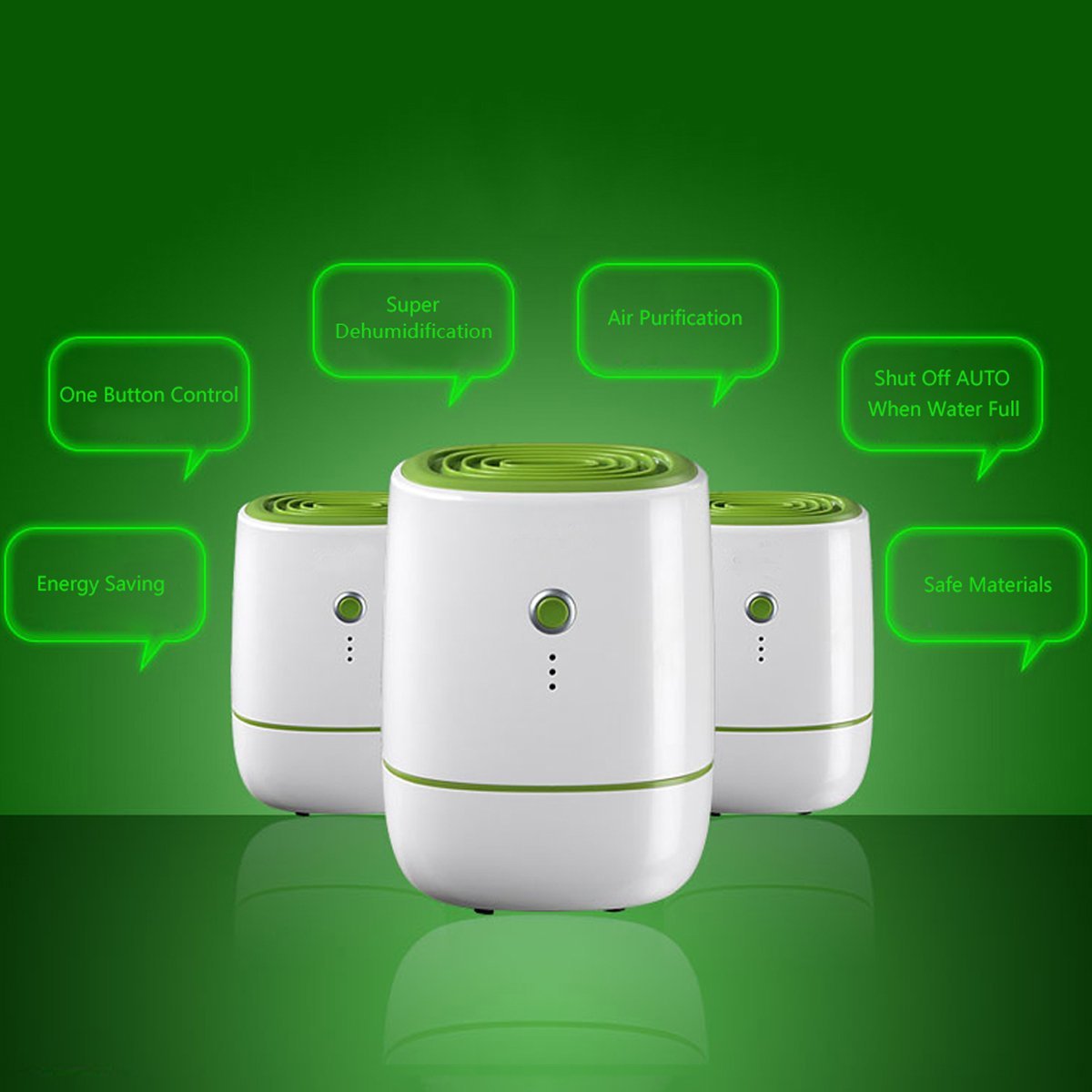 LOHOME® Electric Dehumidifier, Portable Mini Dehumidifier 500L Whisper ...