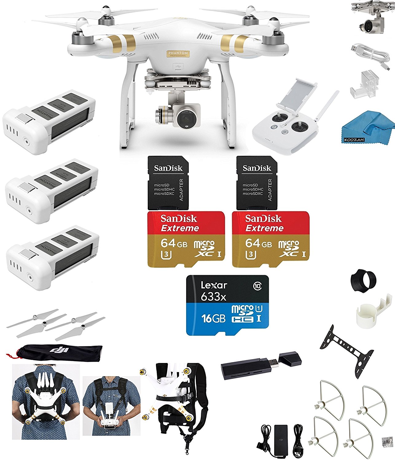 DJI Phantom 3 Professional (Pro) 4K Video Camera EVERYTHING YOU NEED ...