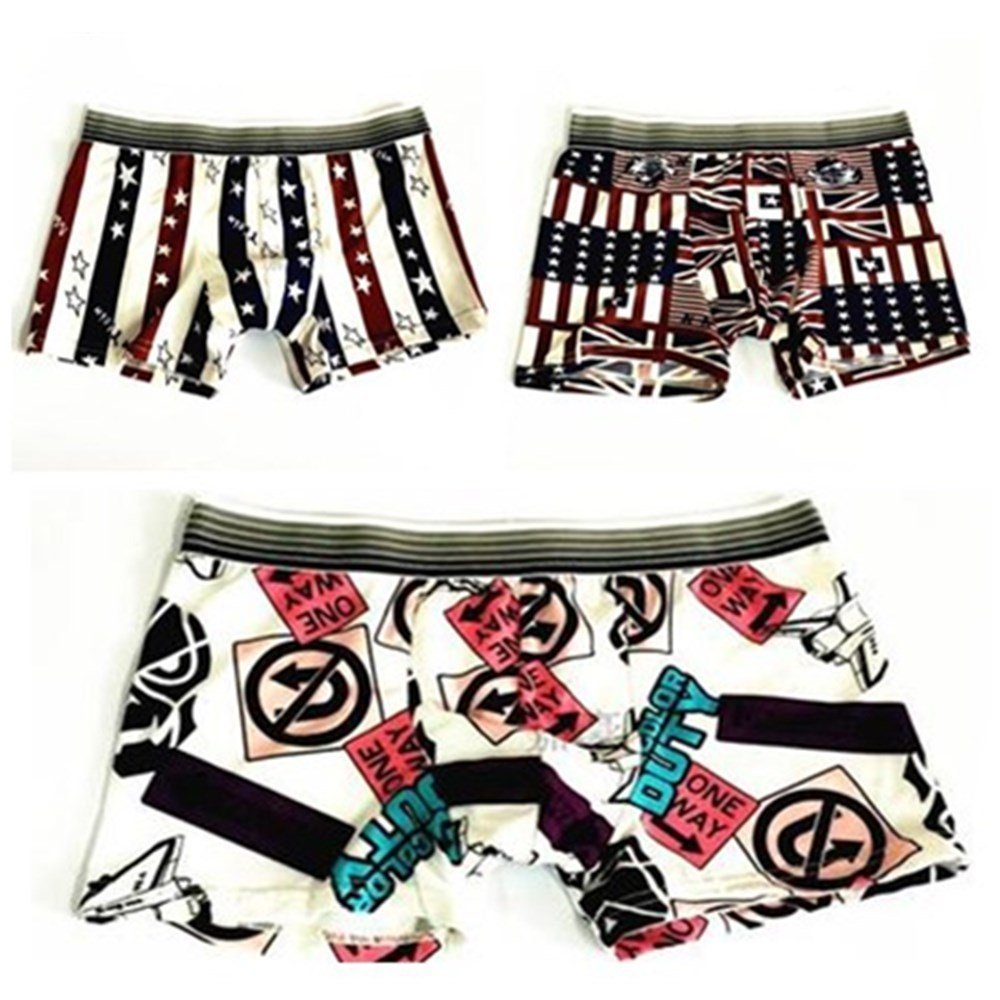 KAKA(TM) Men's Boxer Underwear Cartoon Pattern Breathable Absorbent ...