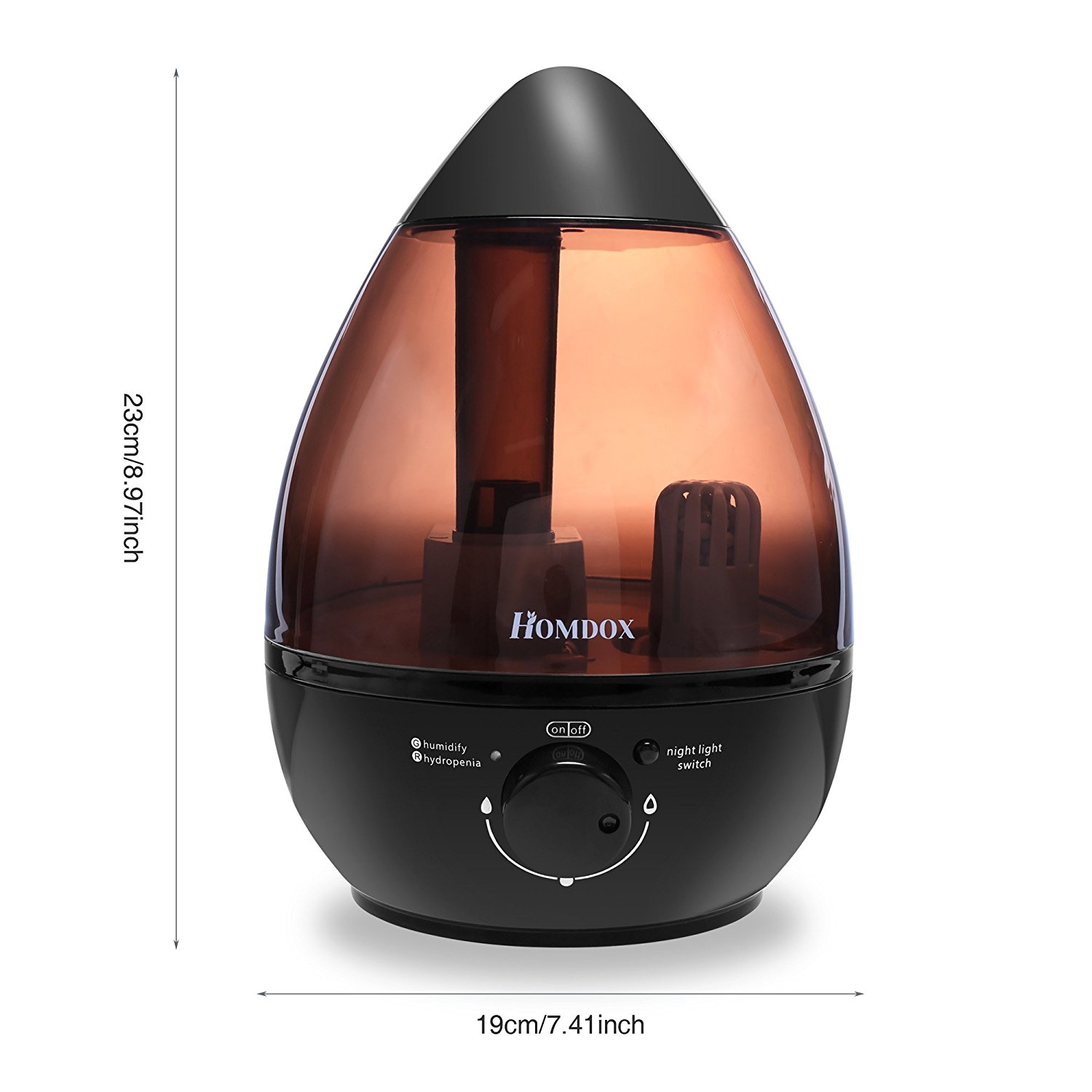 Homdox 2.5L Cool Mist Humidifier, Aromatherapy Essential Oil Diffuser ...