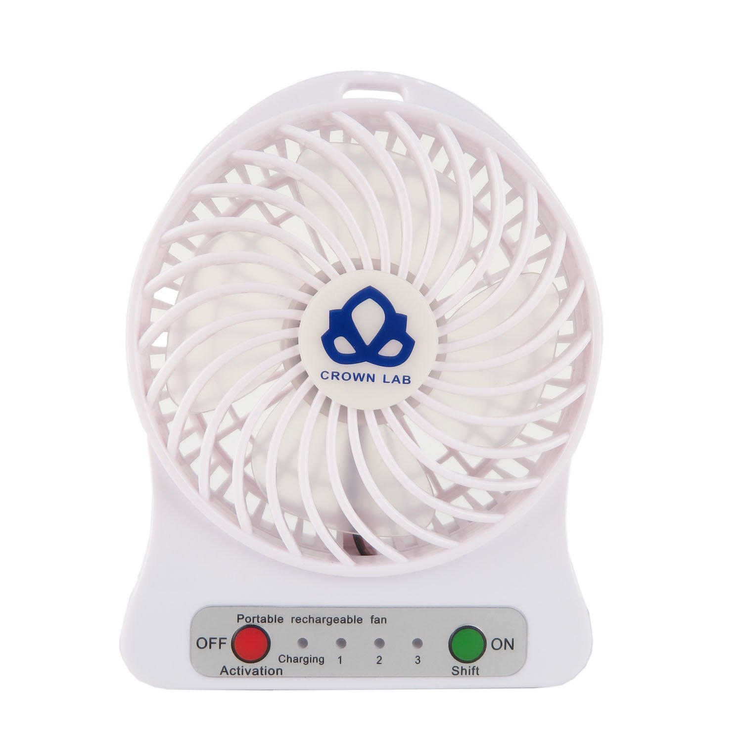 3 Speed Portable Mini USB Rechargeable Desktop Fan wih LED Light (4 ...