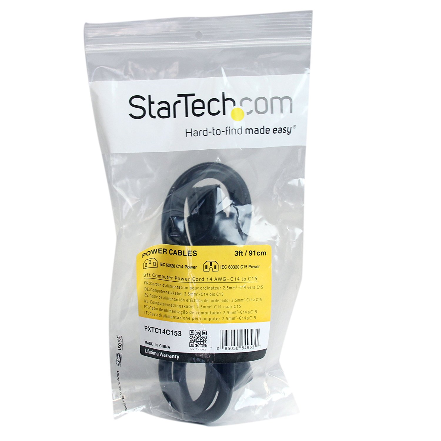 StarTech 3 Ft 14 AWG Computer Power Cord IEC C14 To IEC C15 3 StarTech 3 Ft 14 AWG Computer Power Cord IEC C14 To IEC C15 3
