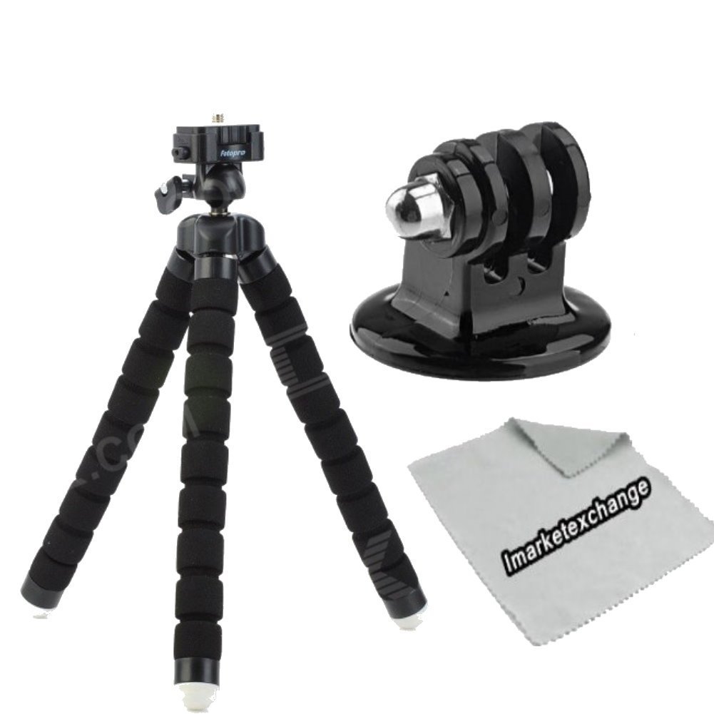 Black IMK Flexible Legs Tripod With Microfiber For GoPro Hero 2, 3, 3 ...