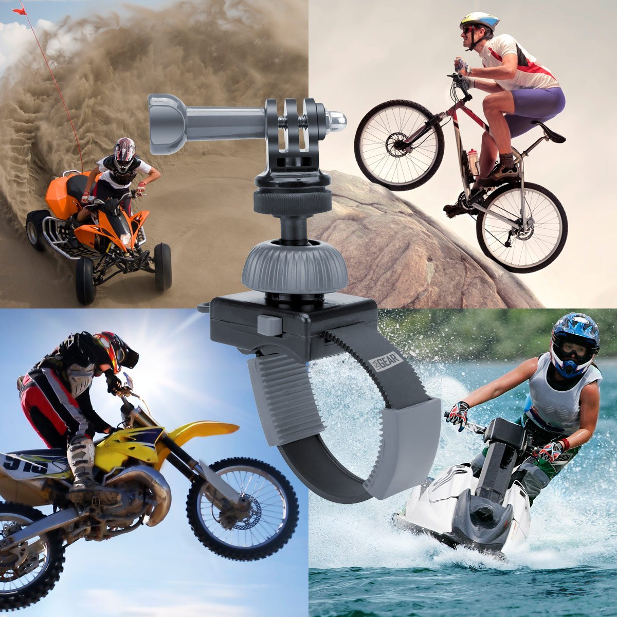 Quick Release Zip-Tie Strap Mount w/ 360 Degree Rotating Head for ...