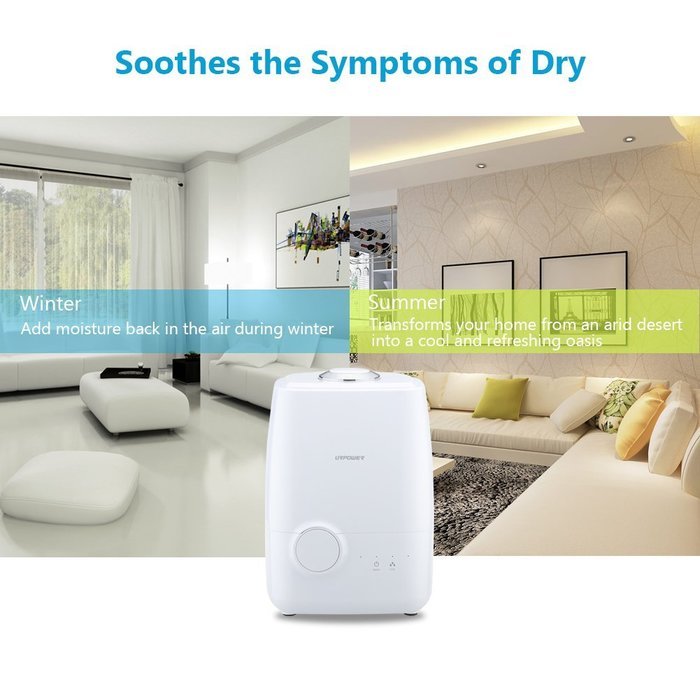 URPOWER Ultrasonic Cool Mist Humidifier, Advanced Whisper-quiet ...