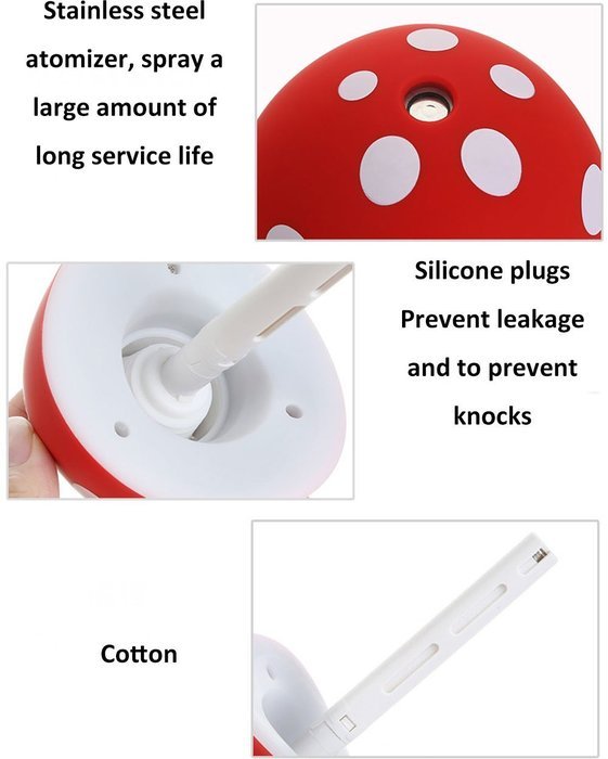 Yquelle Mini USB Ultrasonic Humidifier Mushrooms Humidifier with LED ...