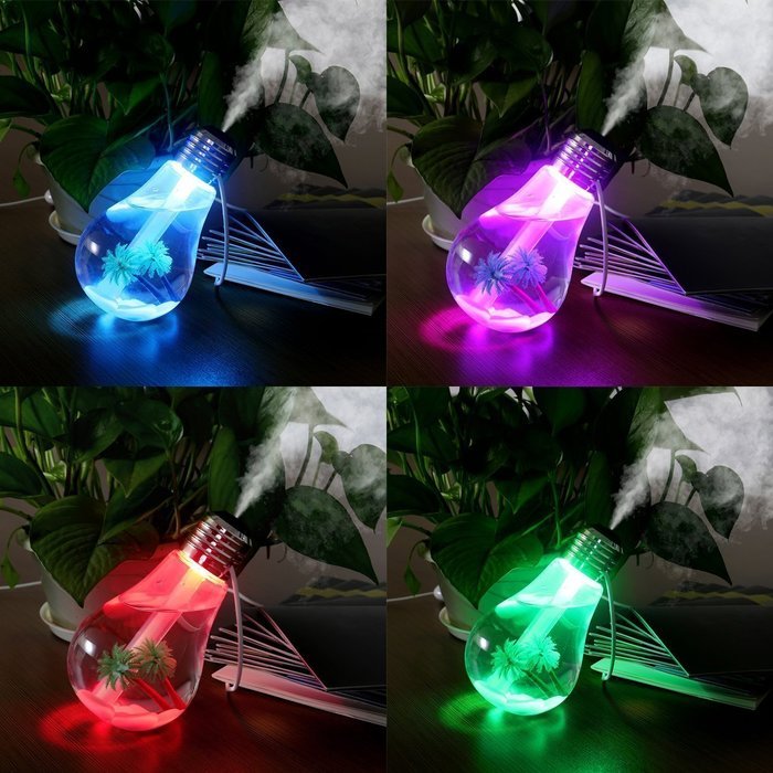 Hapo Bulb Humidifier , LED Nightlight, Creative USB Mini Humidifier ...