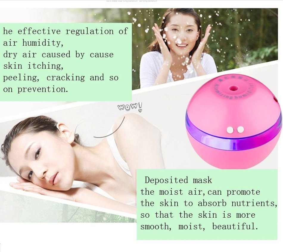Diffuser jasmine aroma humidifier USB night light (red) free image download