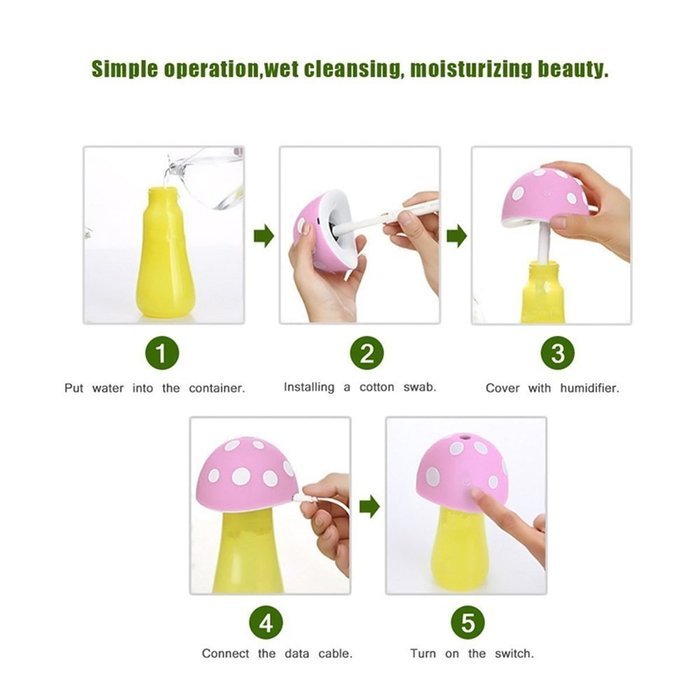 Life Taste Portable Ultrasonic Cool Mist Humidifier Mushroom Humidifier ...