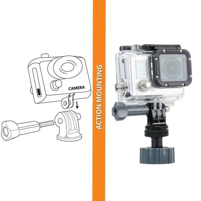 Action Camera Ski Pole Mount with 2 MicroFiber Cloths by USA Gear ...