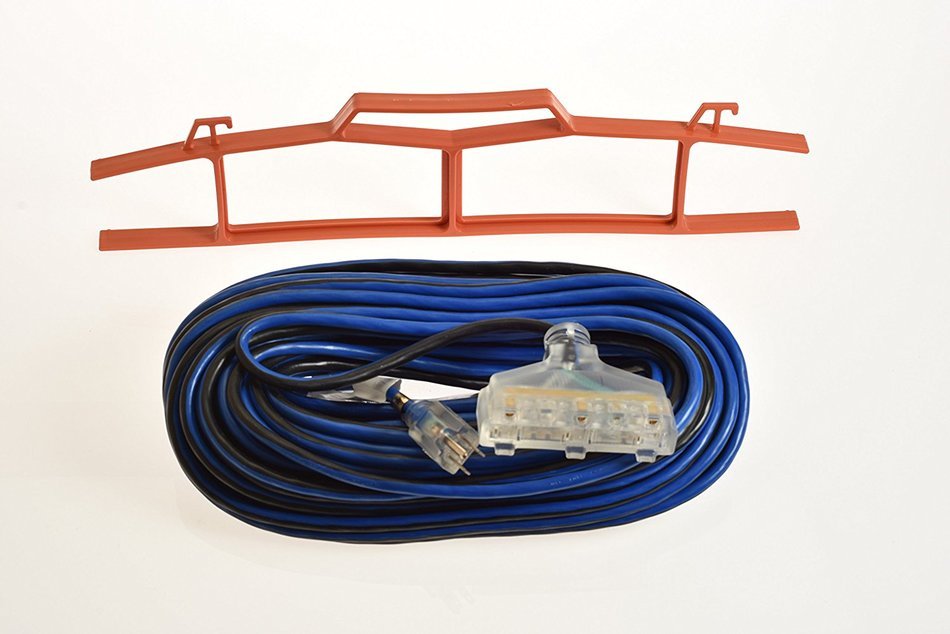 16/3 Gauge Extra Long 3 Prong Extension Cord with Portable Wire Rack ...