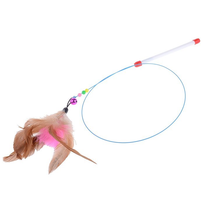 Neewer Hand Craft Cat Catcher Toy Teaser Wand with Feather for Hunting ...