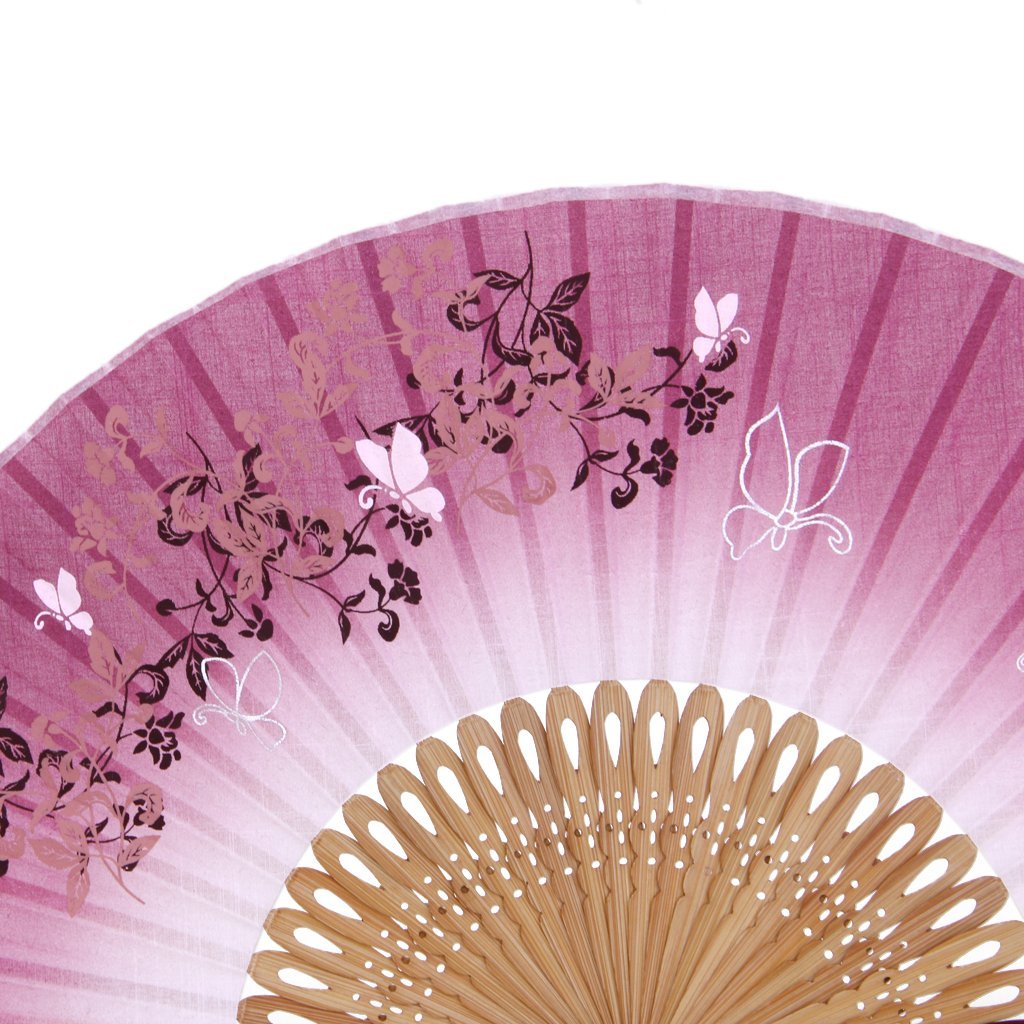 Vintage Flax Leaf Butterfly Bamboo Hand Fan Lady's Fan Pocket Fan ...