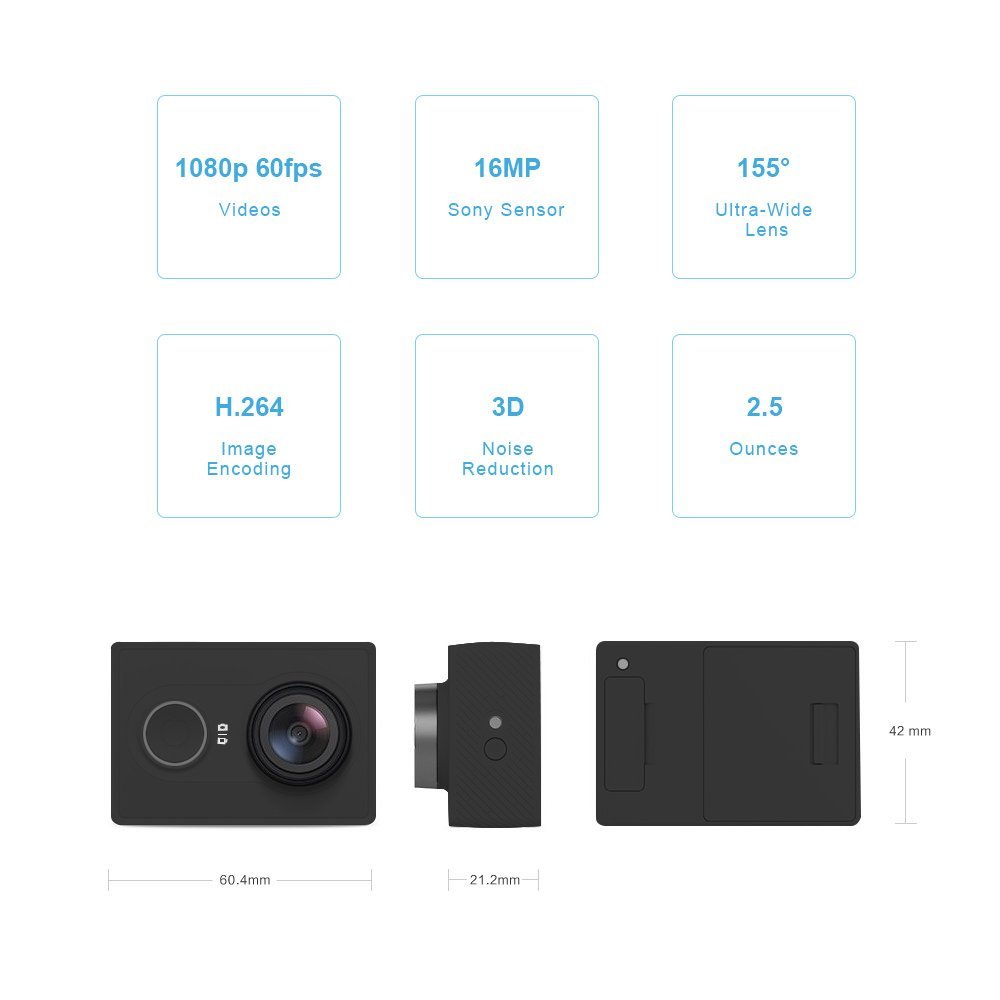 YI Action Camera with Selfie Stick & Bluetooth Remote (US Edition) Lime ...