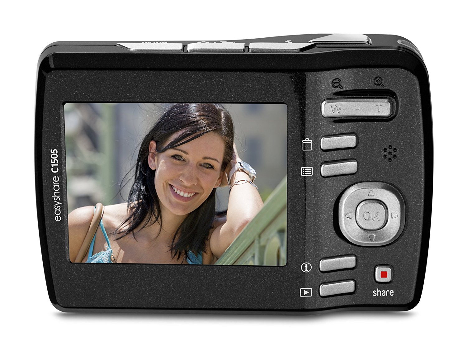 Kodak Easyshare C1505 12 MP Digital Camera with 5x Digital Zoom - Black ...