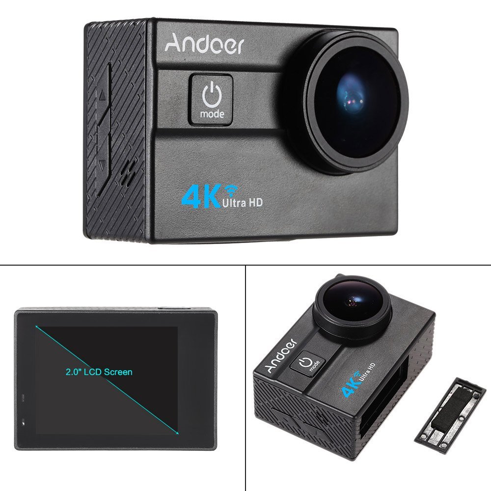 Andoer 2.0" LCD 4K WiFi Ultra HD Action Sports Camera 16MP 25FPS 1080P ...