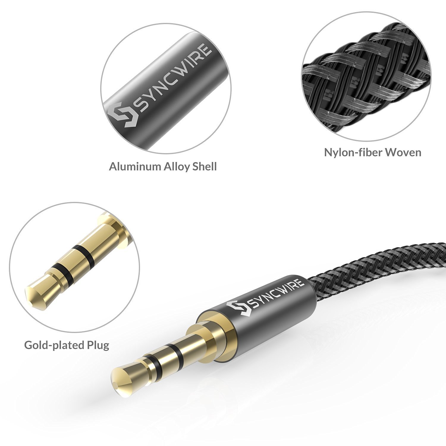 Syncwire AUX Cable 3.5mm Nylon Braided Auxiliary Audio Cable Series ...