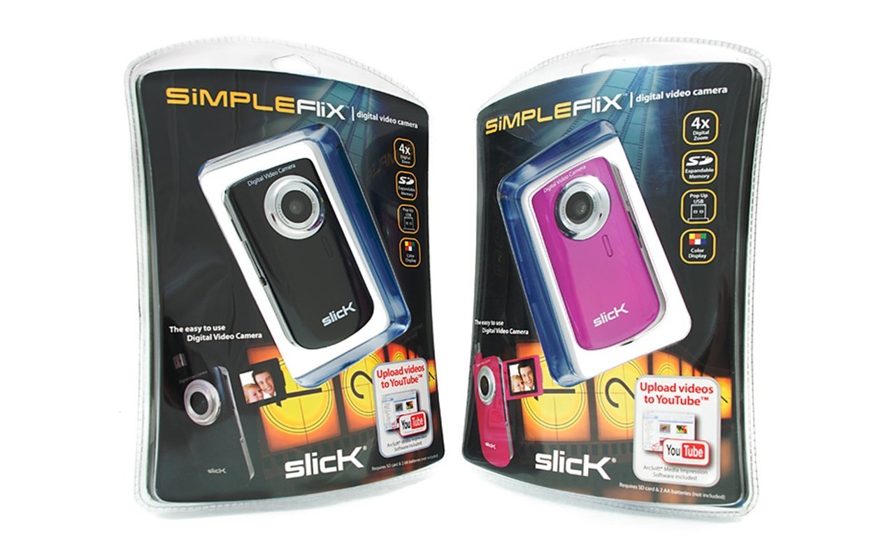 New Slick SimpleFlix VC100 Digital Video Camera with 4x Zoom and Flip ...