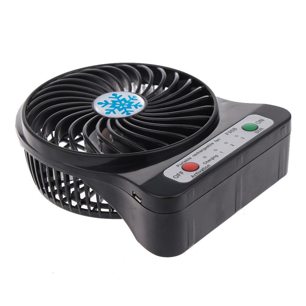 Small Portable Fan Battery Operated Rechargeable Usb Personal 3 Speed ...